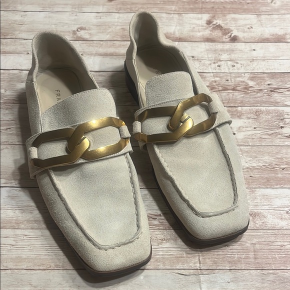 Frame Denim | Shoes | Frame Denim Cream And Gold Flats With ...